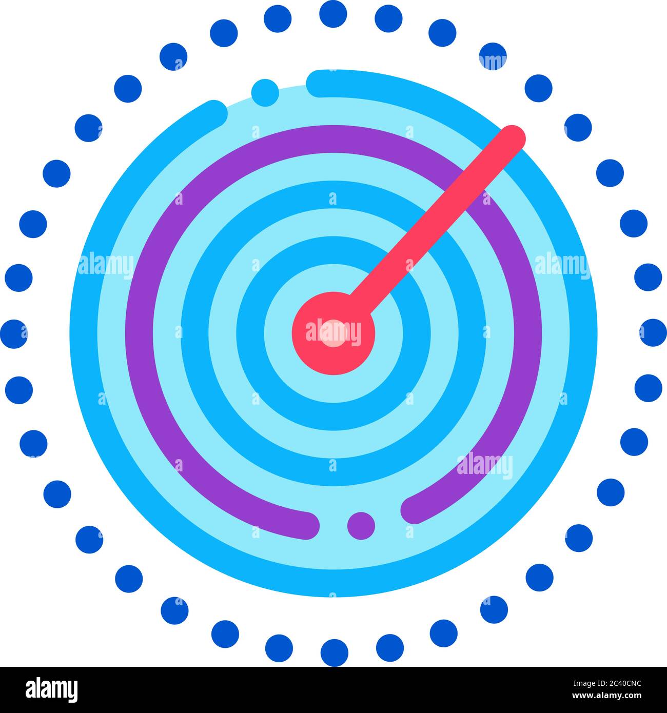 air navigation radar display icon vector outline illustration Stock ...