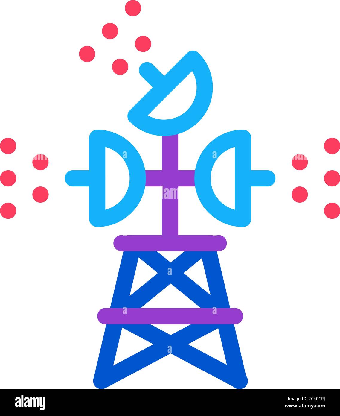 air navigation radar tower icon vector outline illustration Stock ...