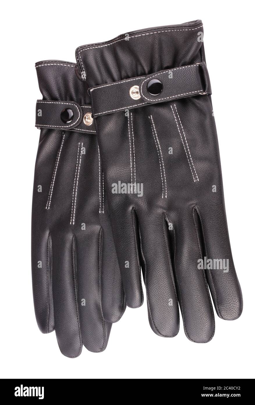 two Leather Gloves Isolated Stock Photo - Alamy