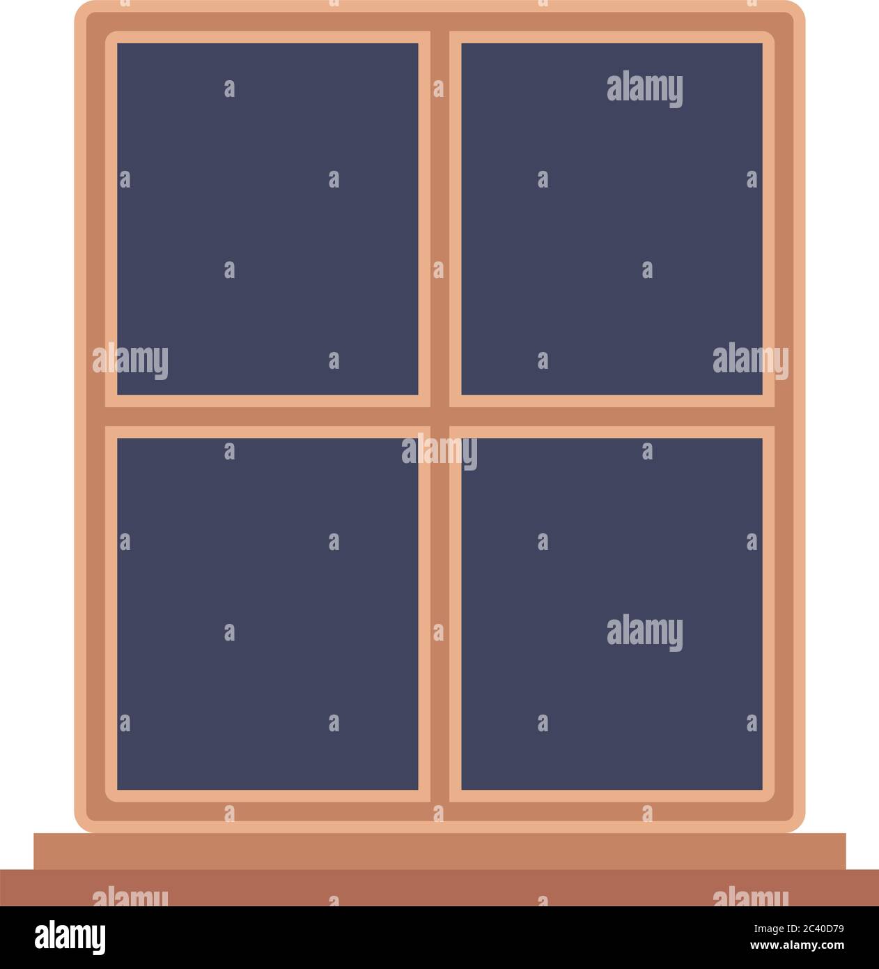 wood window design, architecture home and house theme Vector ...