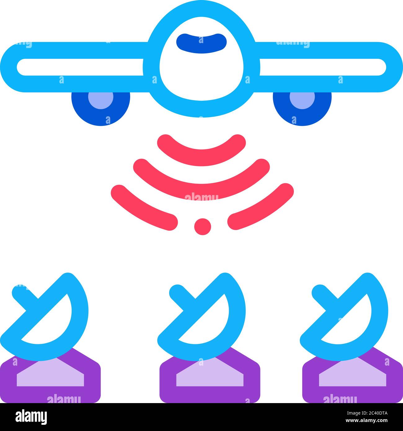 air plane radar signal icon vector outline illustration Stock Vector ...