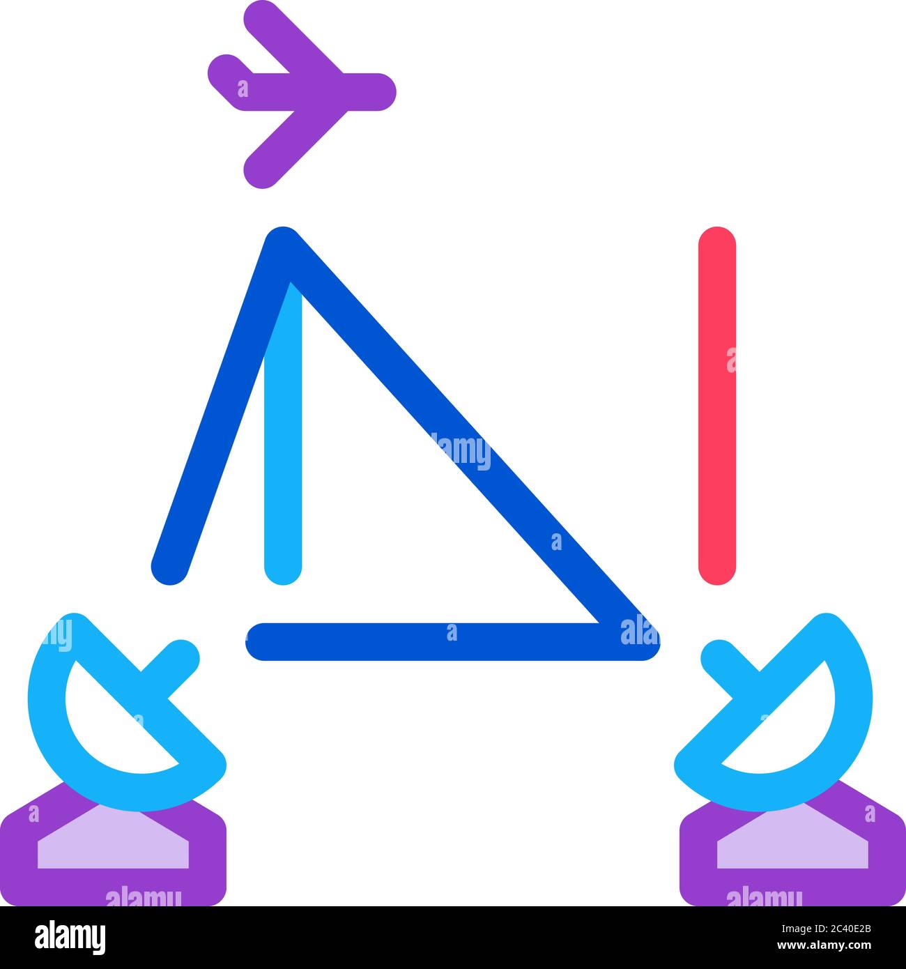 air navigation course icon vector outline illustration Stock Vector ...