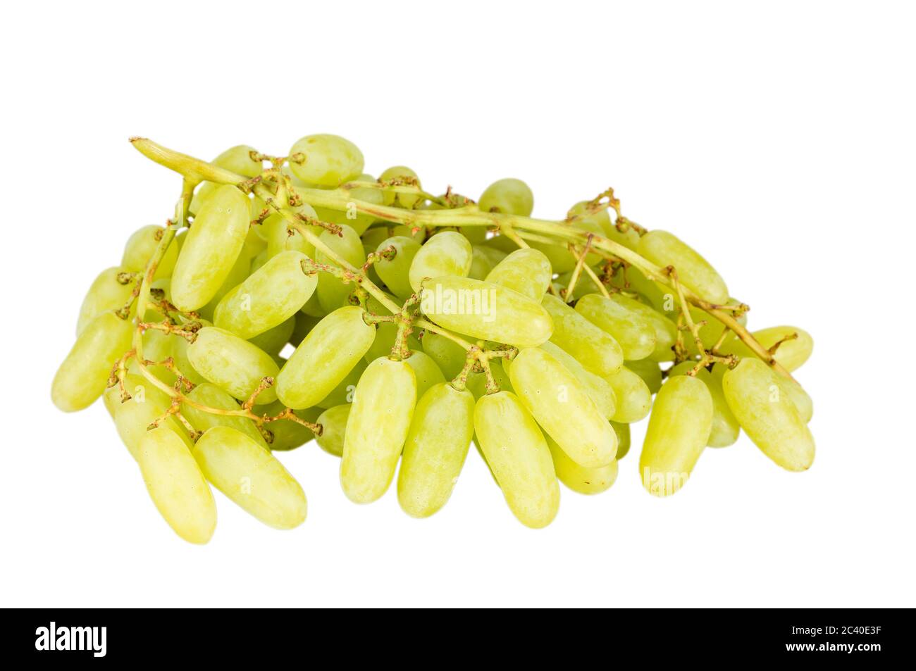 Fresh green grapes isolated on white Stock Photo - Alamy