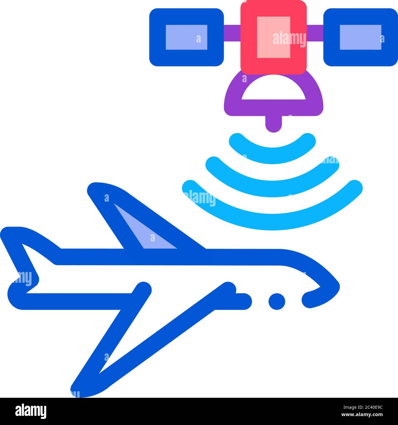 air plane satellite navigation icon vector outline illustration Stock ...