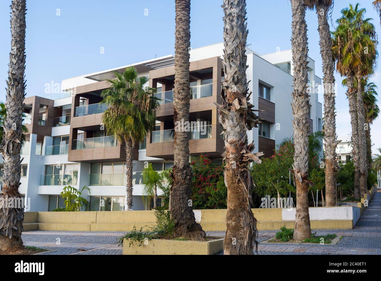 Buildings in Paphos on the island of Cyprus. The concept of travel and ...