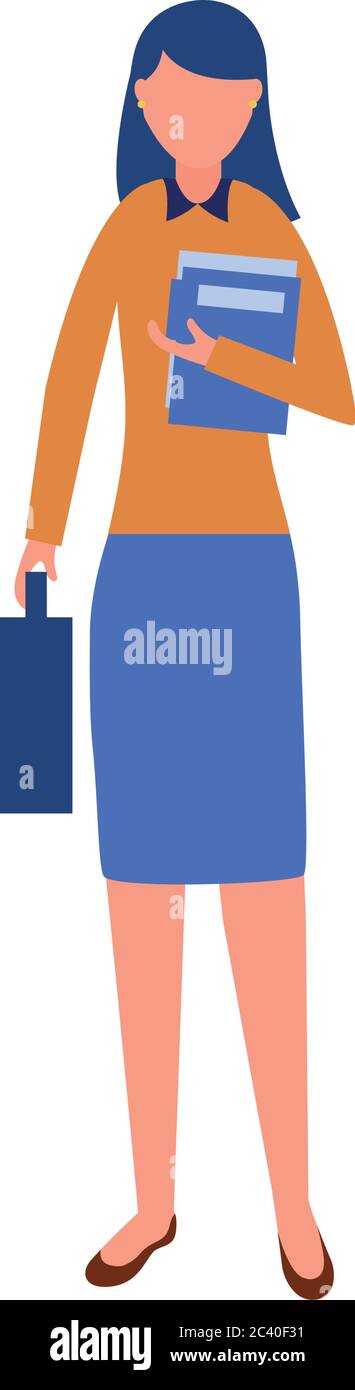 Avatar woman with documents design, Girl female person people human and ...