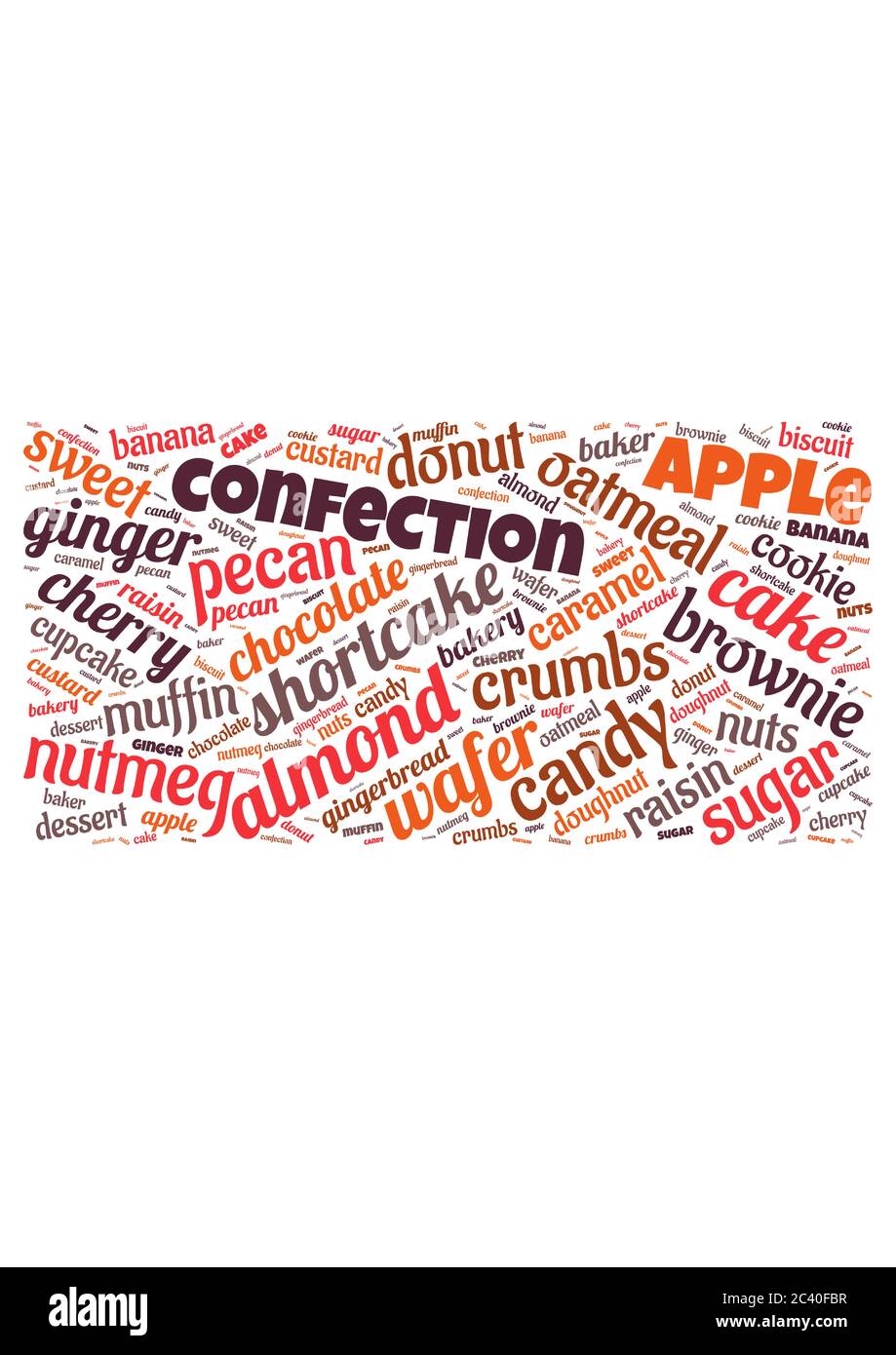 Word cloud representing confectionery and sweet foods Stock Vector ...