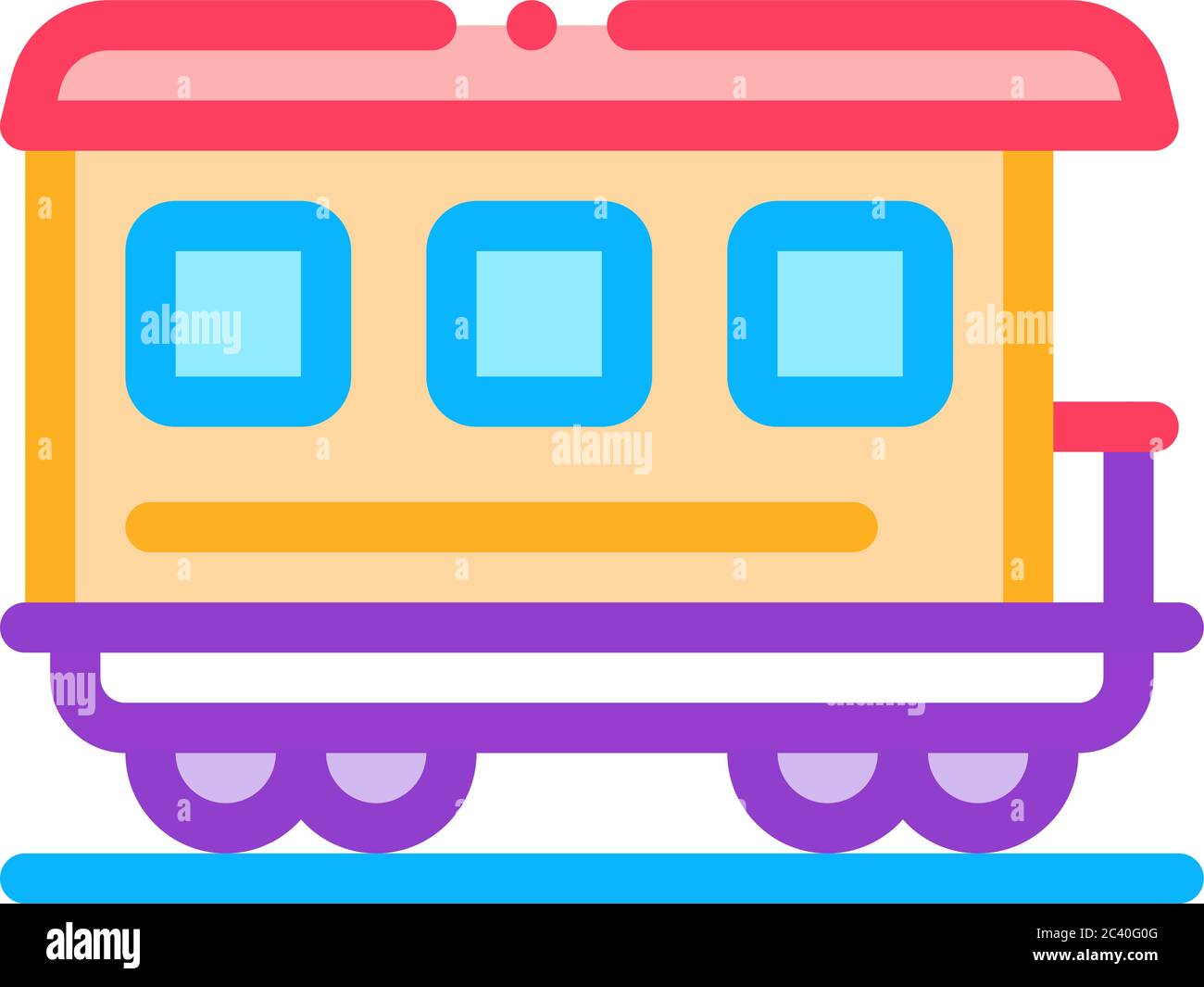 passenger railway carriage icon vector outline illustration Stock ...