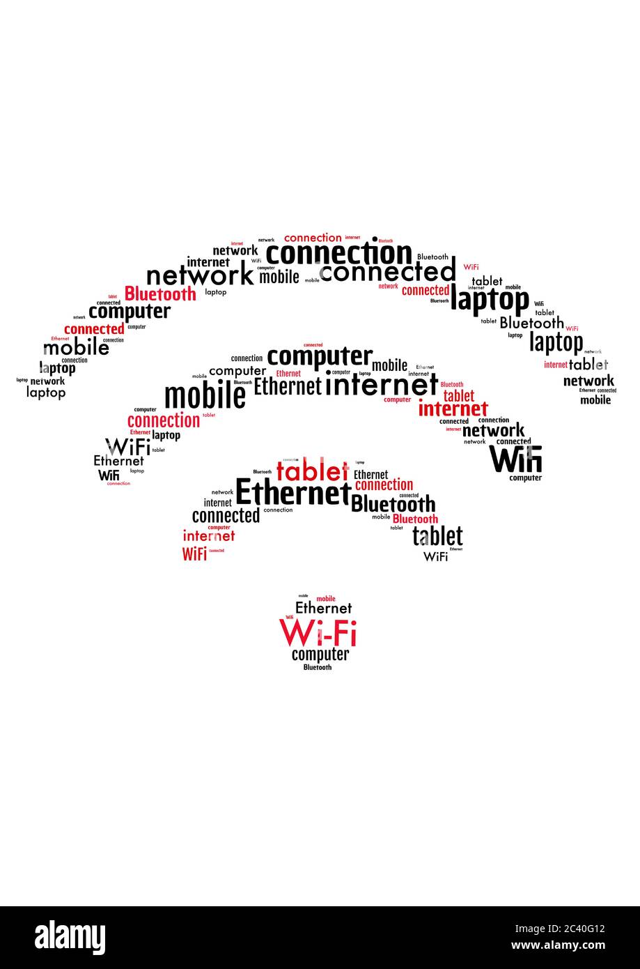 Word Cloud representing Wi-Fi and communication Stock Vector Image ...