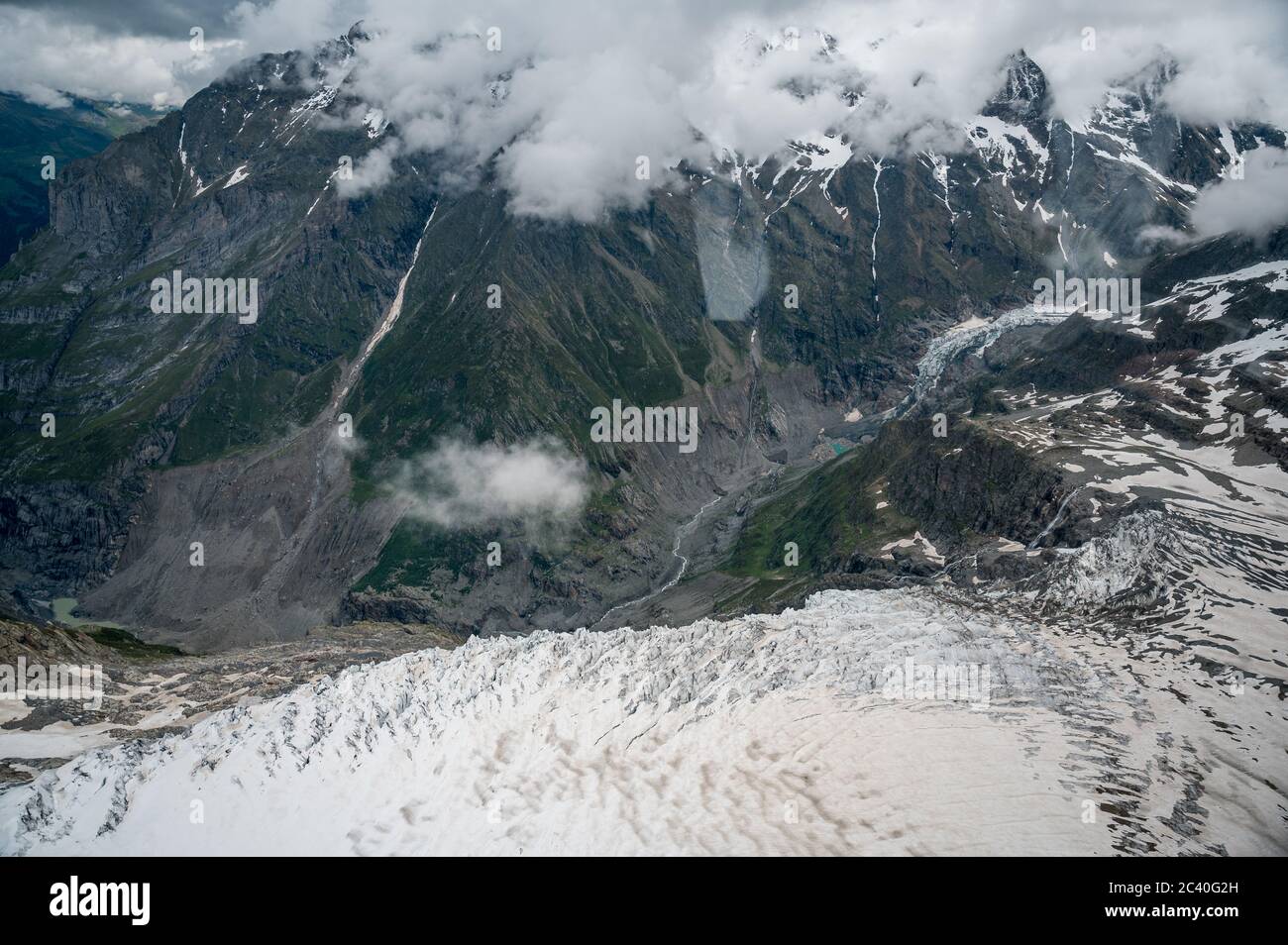 Ischmeer Glacier on the backside of Mount Eiger in Grindelwald Stock ...