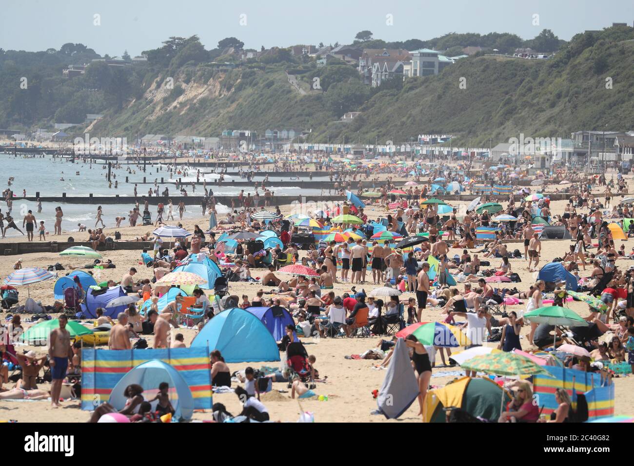 People visit the beach in Bournemouth, Dorset, as Britain is braced for ...