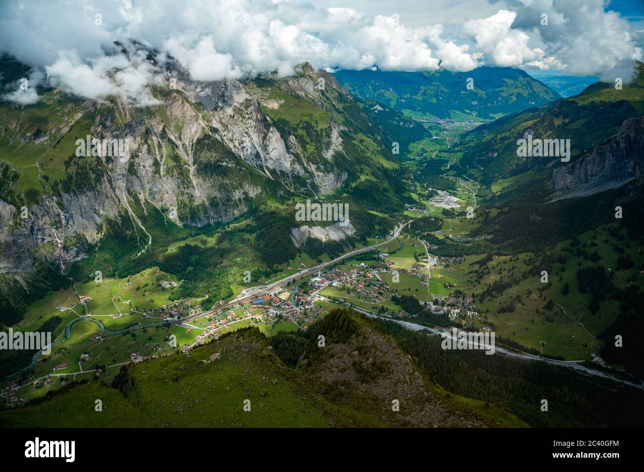 aerial view of Kandersteg and Kandertal Stock Photo - Alamy