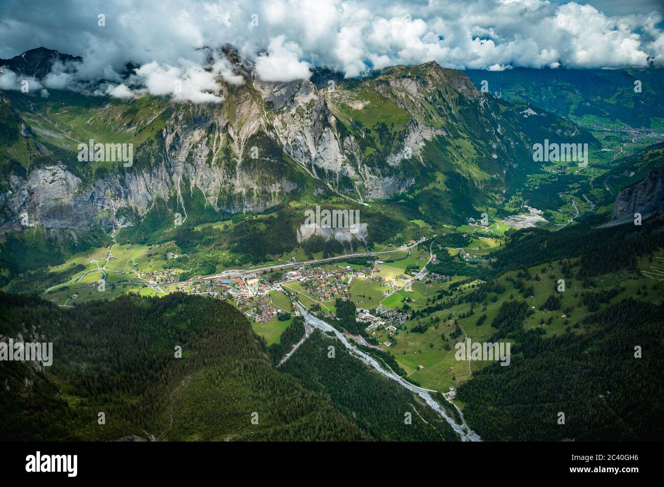 aerial view of Kandersteg Stock Photo - Alamy