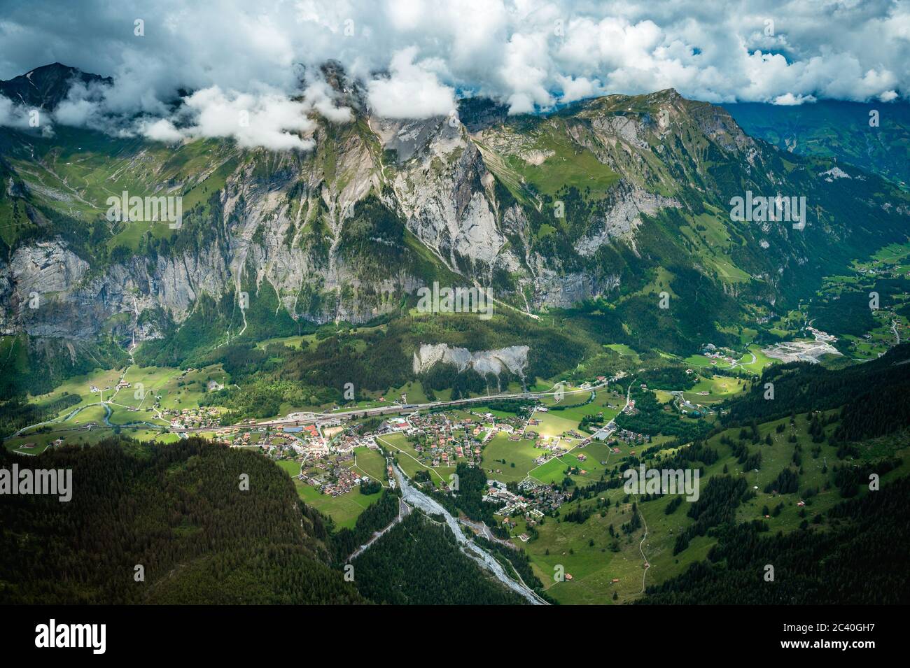 aerial view of Kandersteg Stock Photo - Alamy
