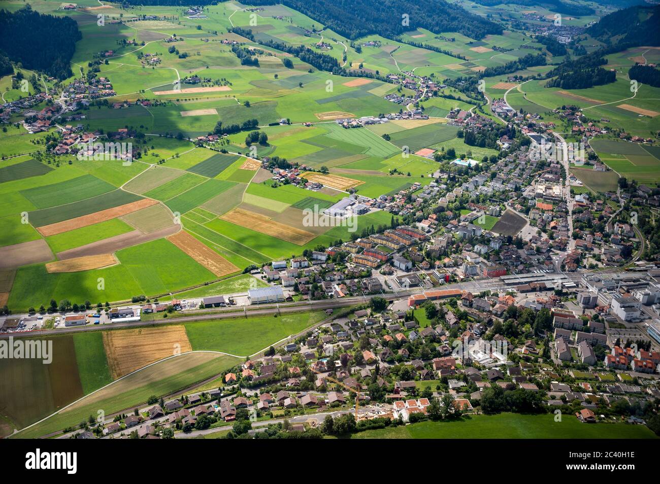 aerial view of Konolfingen in Emmental Stock Photo - Alamy