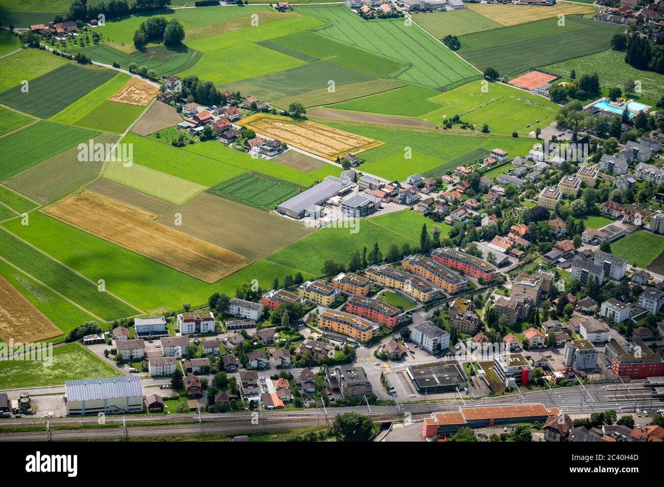 aerial view of Konolfingen in Emmental Stock Photo - Alamy