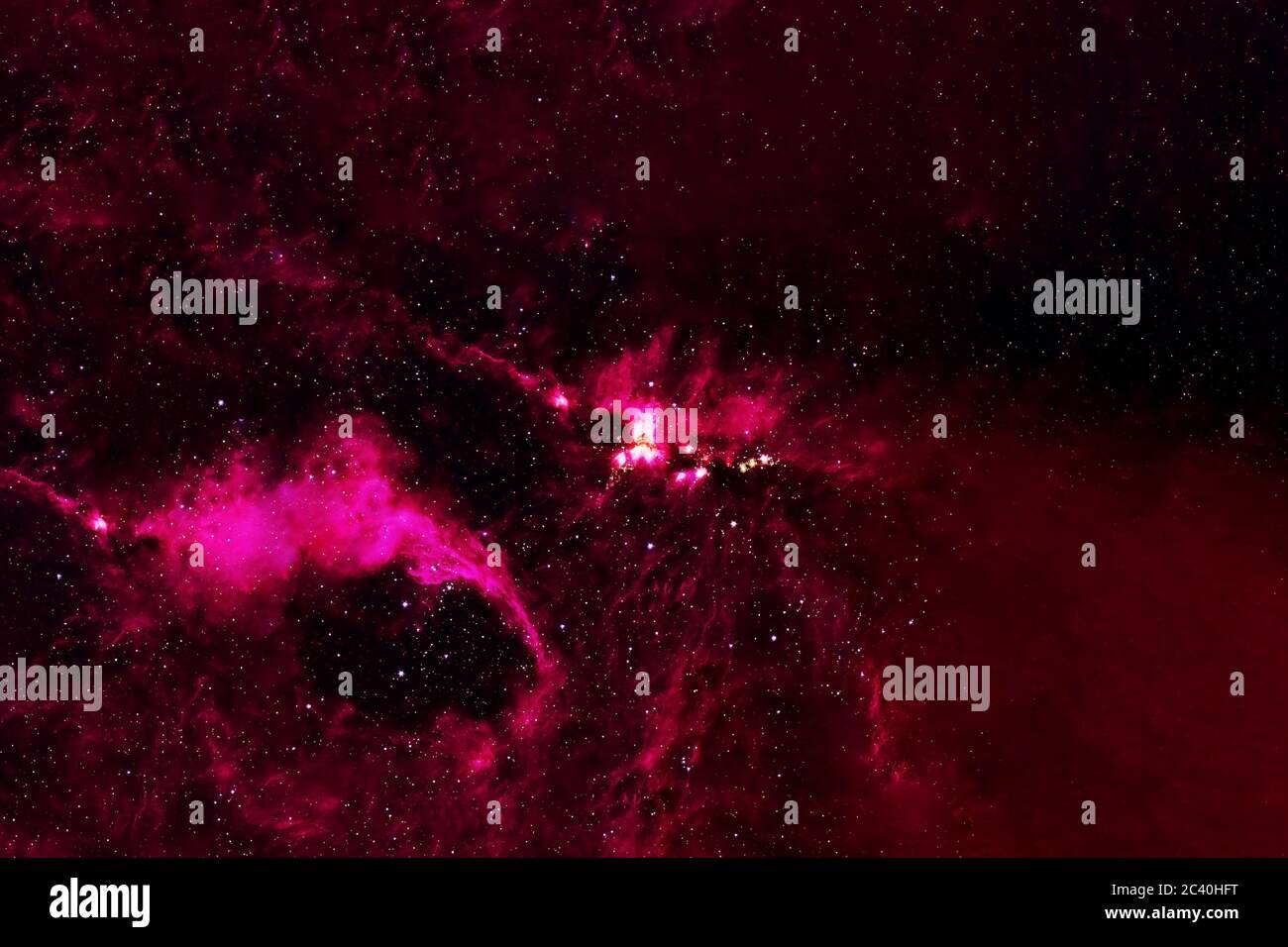 Beautiful space, red nebula. Elements of this image were furnished by ...