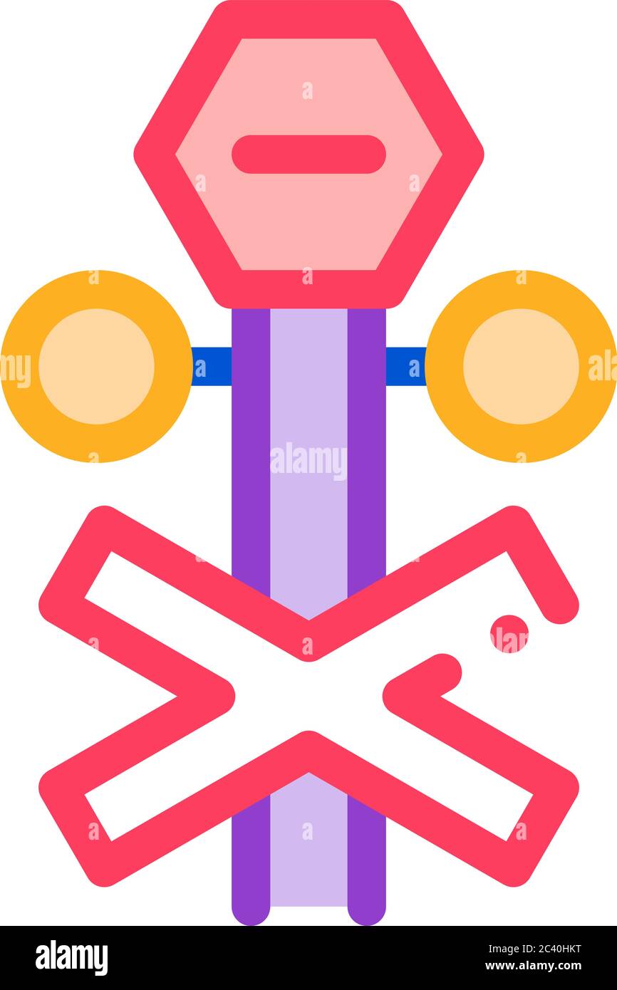 railroad crossing icon vector outline illustration Stock Vector Image ...