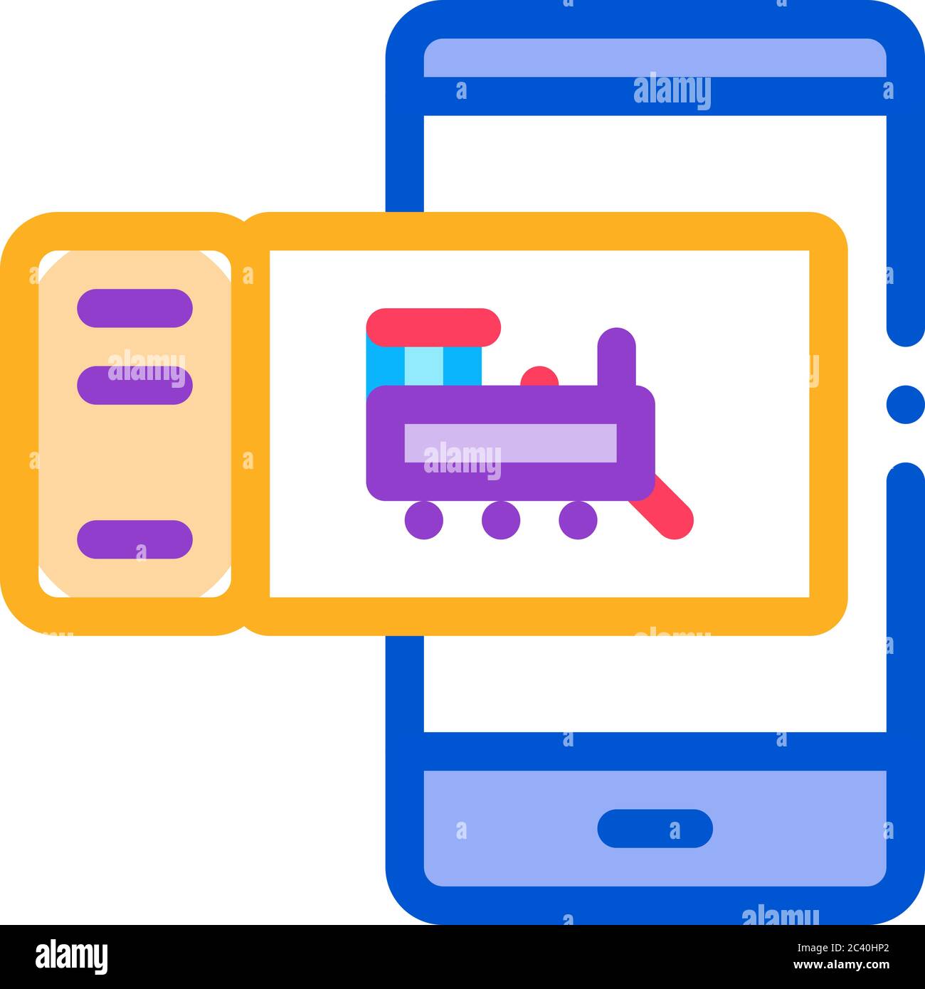 electronic train ticket icon vector outline illustration Stock Vector ...