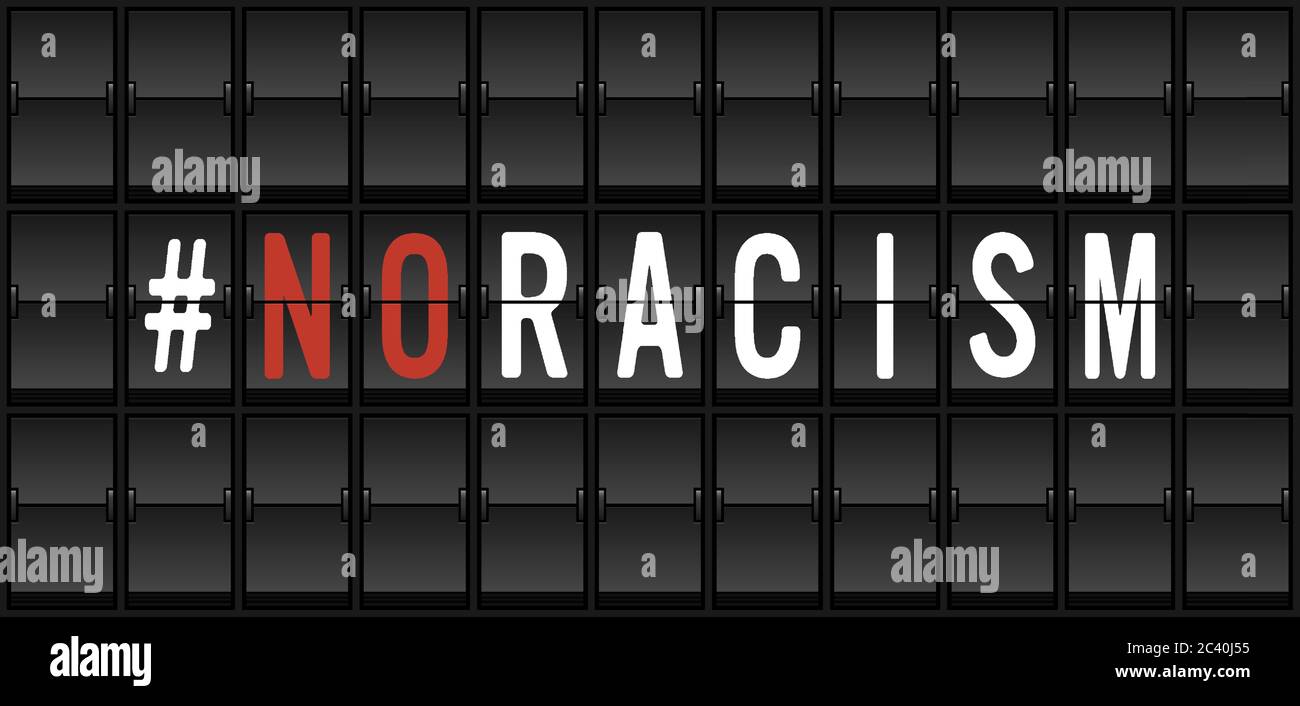No Racism Protest Banner. Airport split-flap display board design ...
