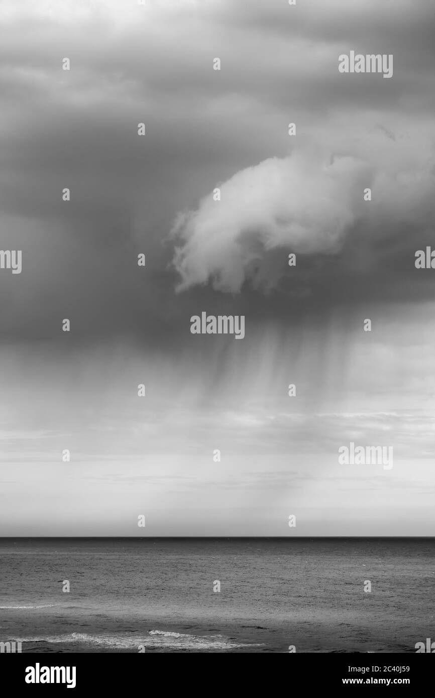 Wet and rainy day at the seaside Black and White Stock Photos & Images ...