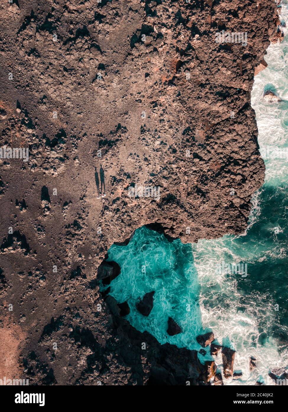Aerial view of Pont Naturel Mauritius. Natural stone bridge, atraction ...