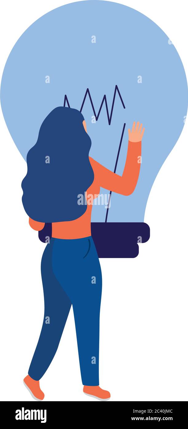 Woman avatar with light bulb design, Idea creativity genius and ...