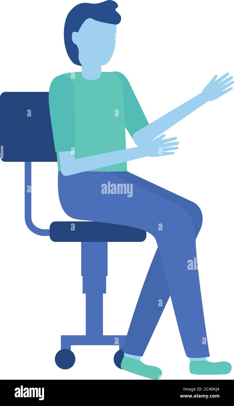 Avatar man on chair design, Boy male person people human social media ...