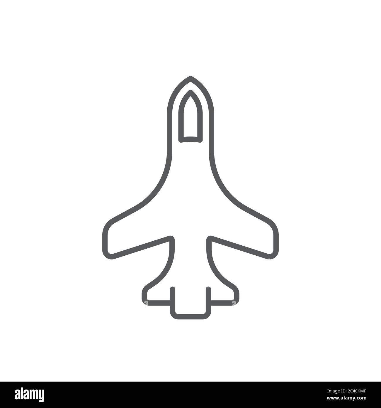 Military aircraft vector icon symbol air force isolated on white ...