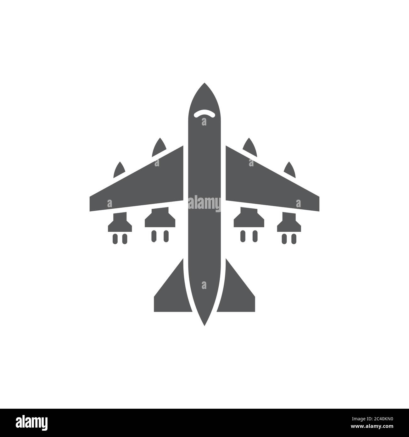 Military aircraft vector icon symbol air force isolated on white ...
