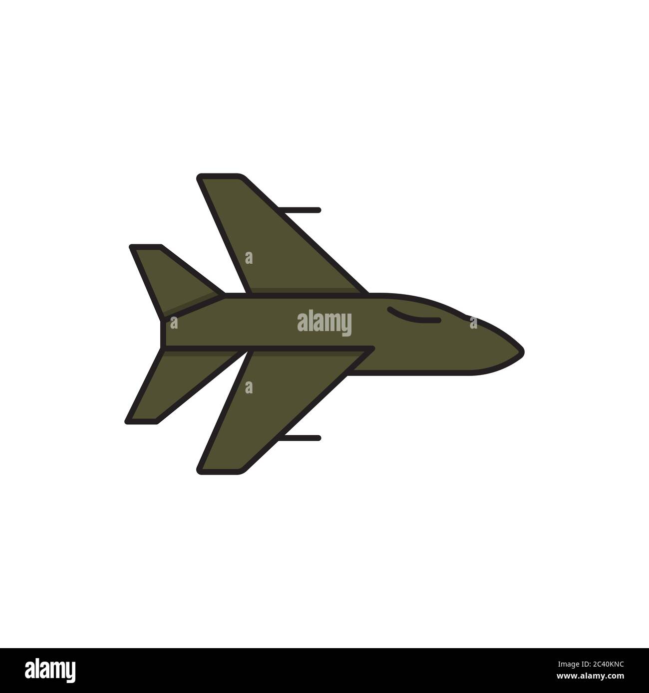 Military aircraft vector icon symbol air force isolated on white ...