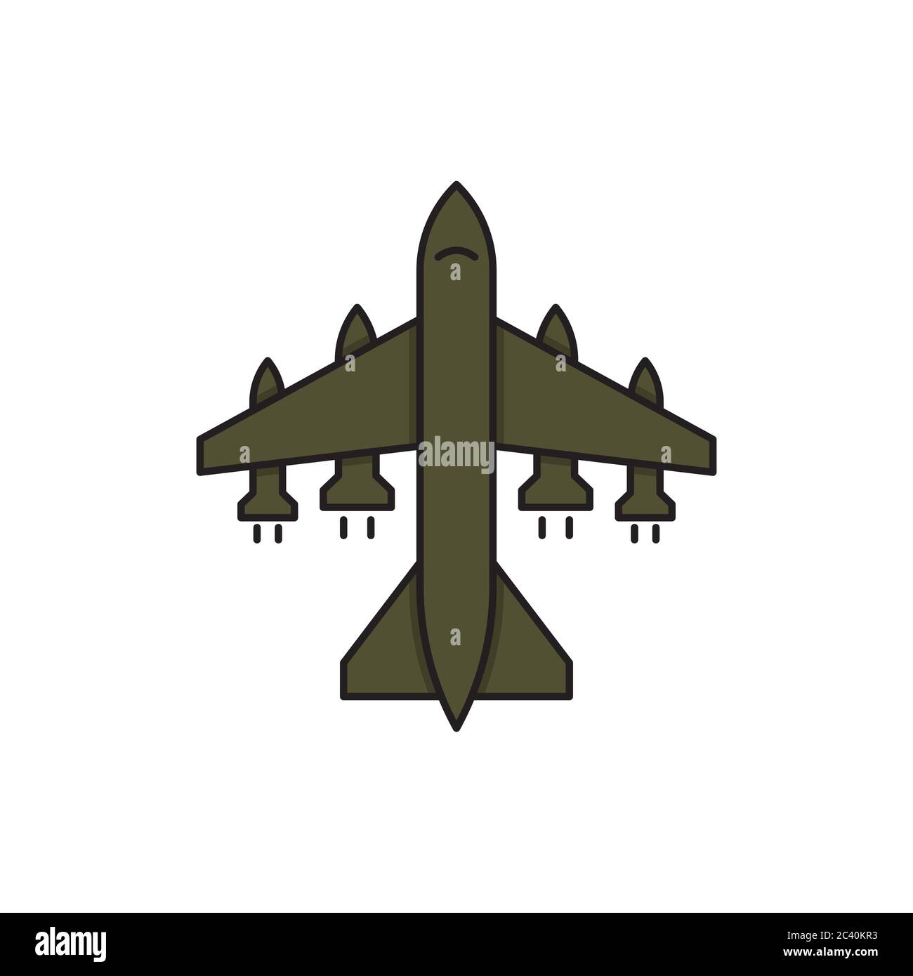Military aircraft vector icon symbol air force isolated on white ...