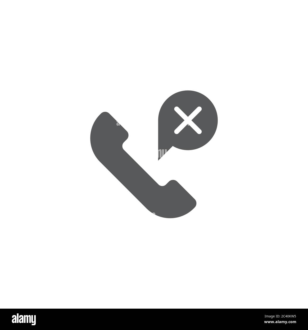 Missed phone call vector icon symbol isolated on white background Stock ...