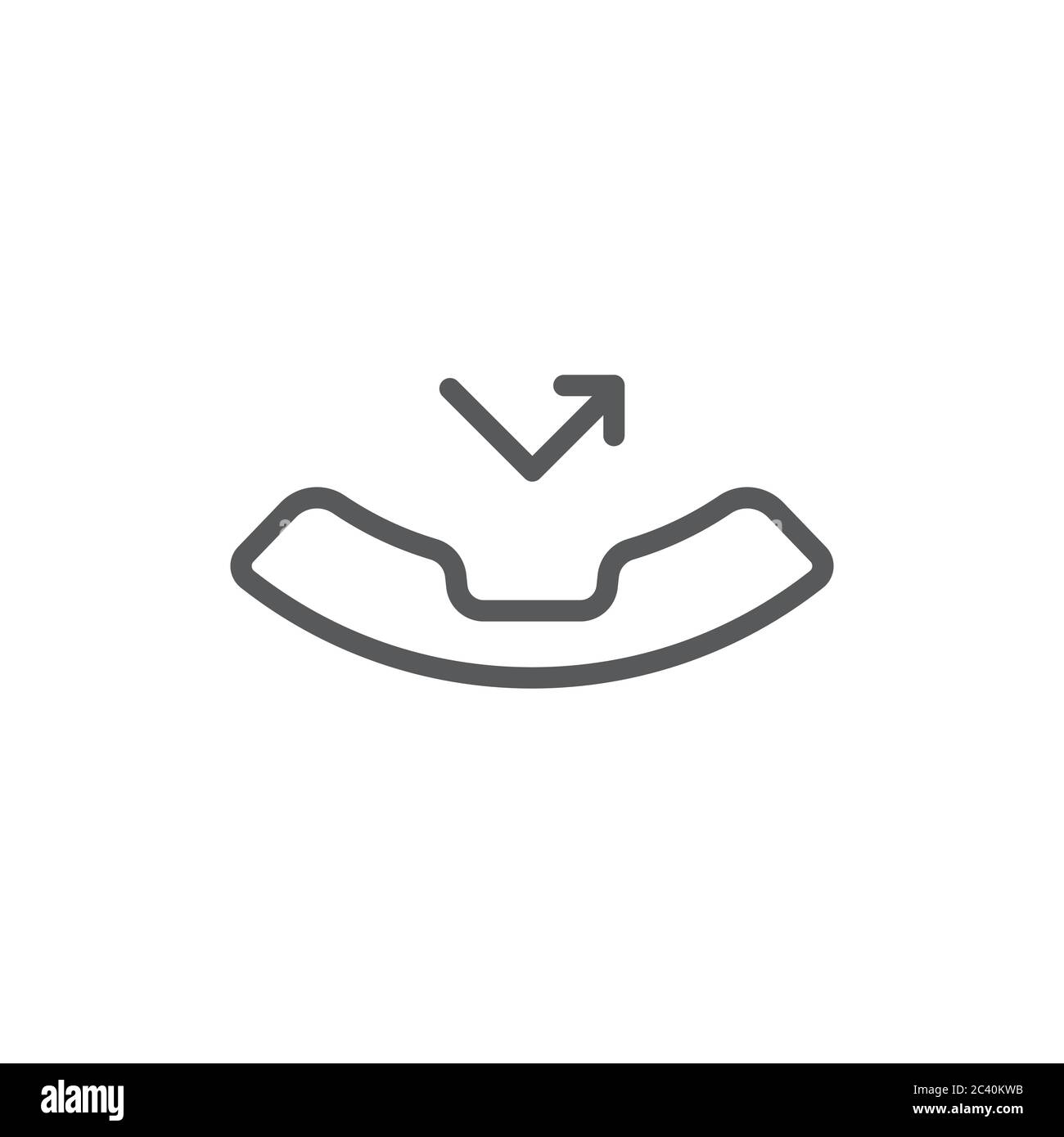 Missed phone call vector icon symbol isolated on white background Stock ...