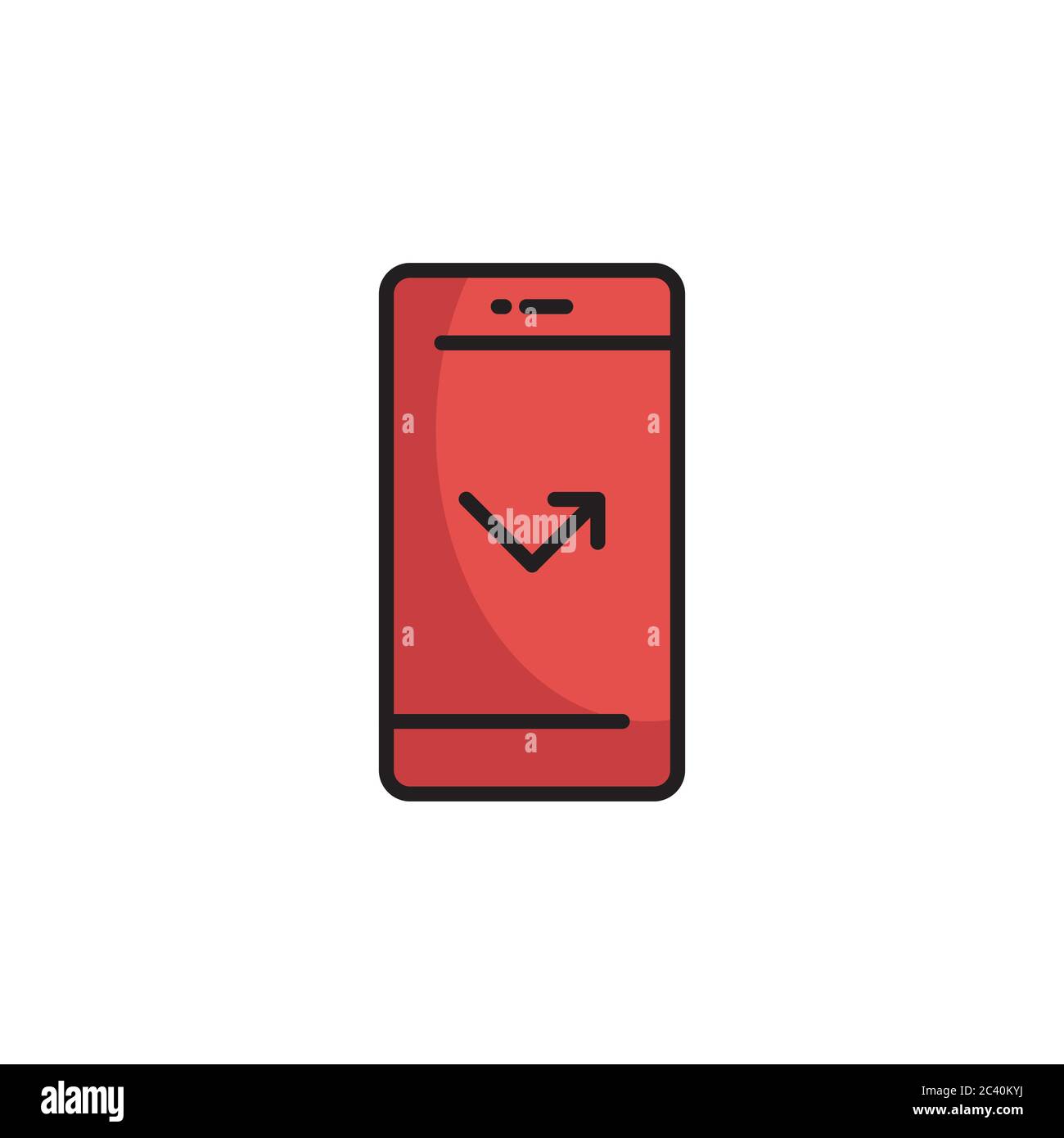 Missed phone call vector icon symbol isolated on white background Stock ...