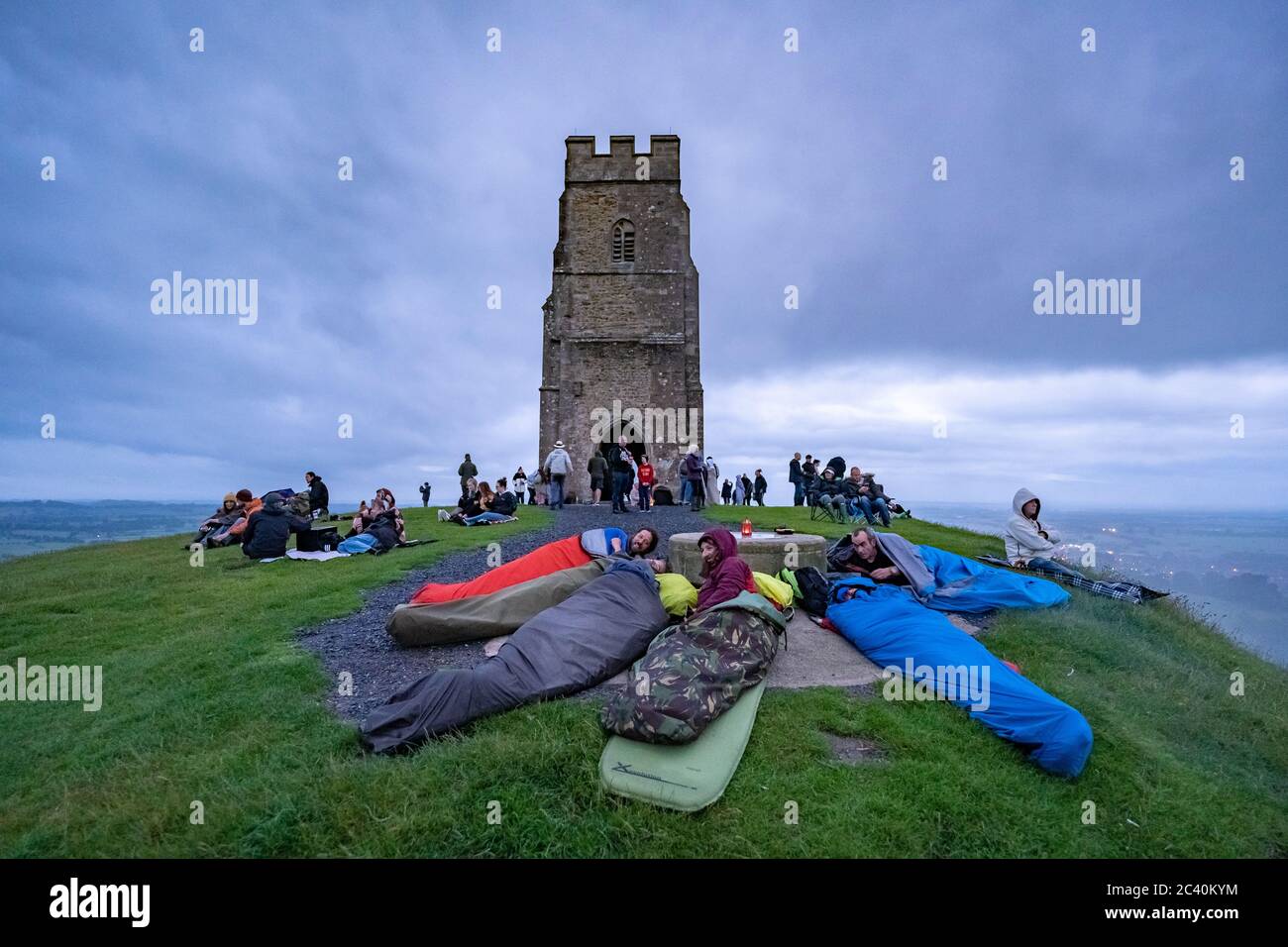 Glastonbury, UK. 20th June 2020. Summer Solstice early morning ...