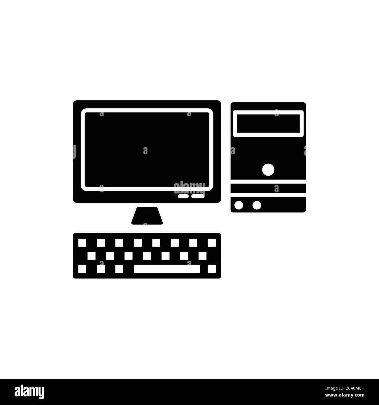 Personal computer, icon set. Design template vector Stock Vector Image ...