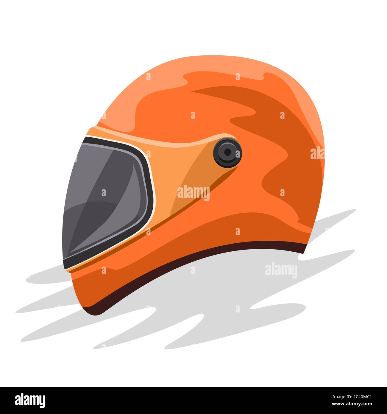 Biker sport race helmet. Flat and solid color cartoon style vector ...