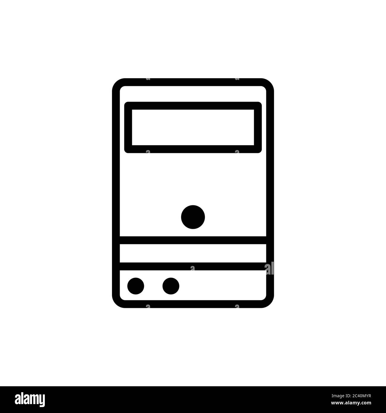 Computer case vector line icon personal computer desktop tower ...