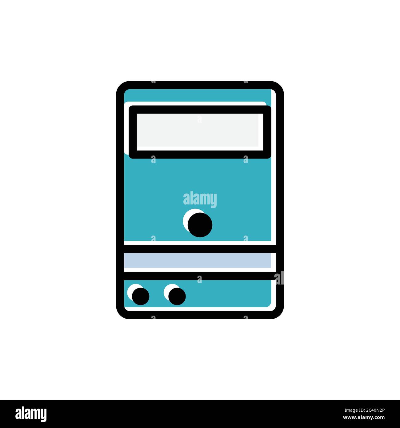 Computer case vector flat icon personal computer desktop tower ...