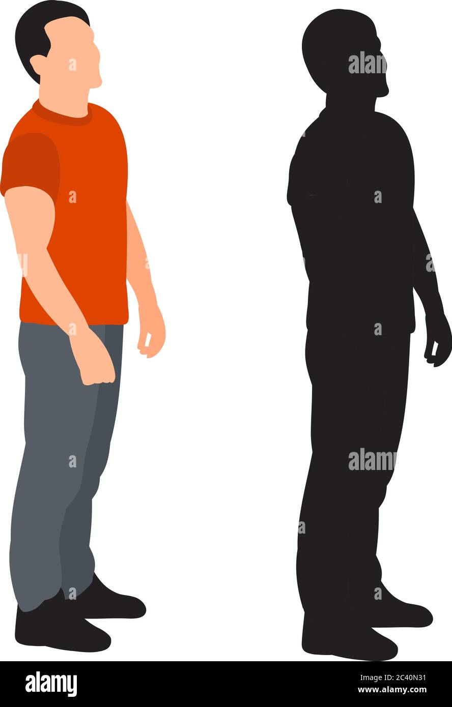 vector, on a white background, a man stands in a flat style, without a ...