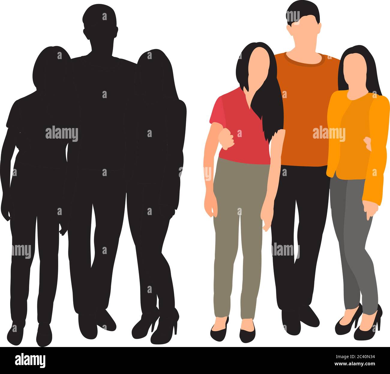 vector, on a white background, people in a flat style, without a face ...