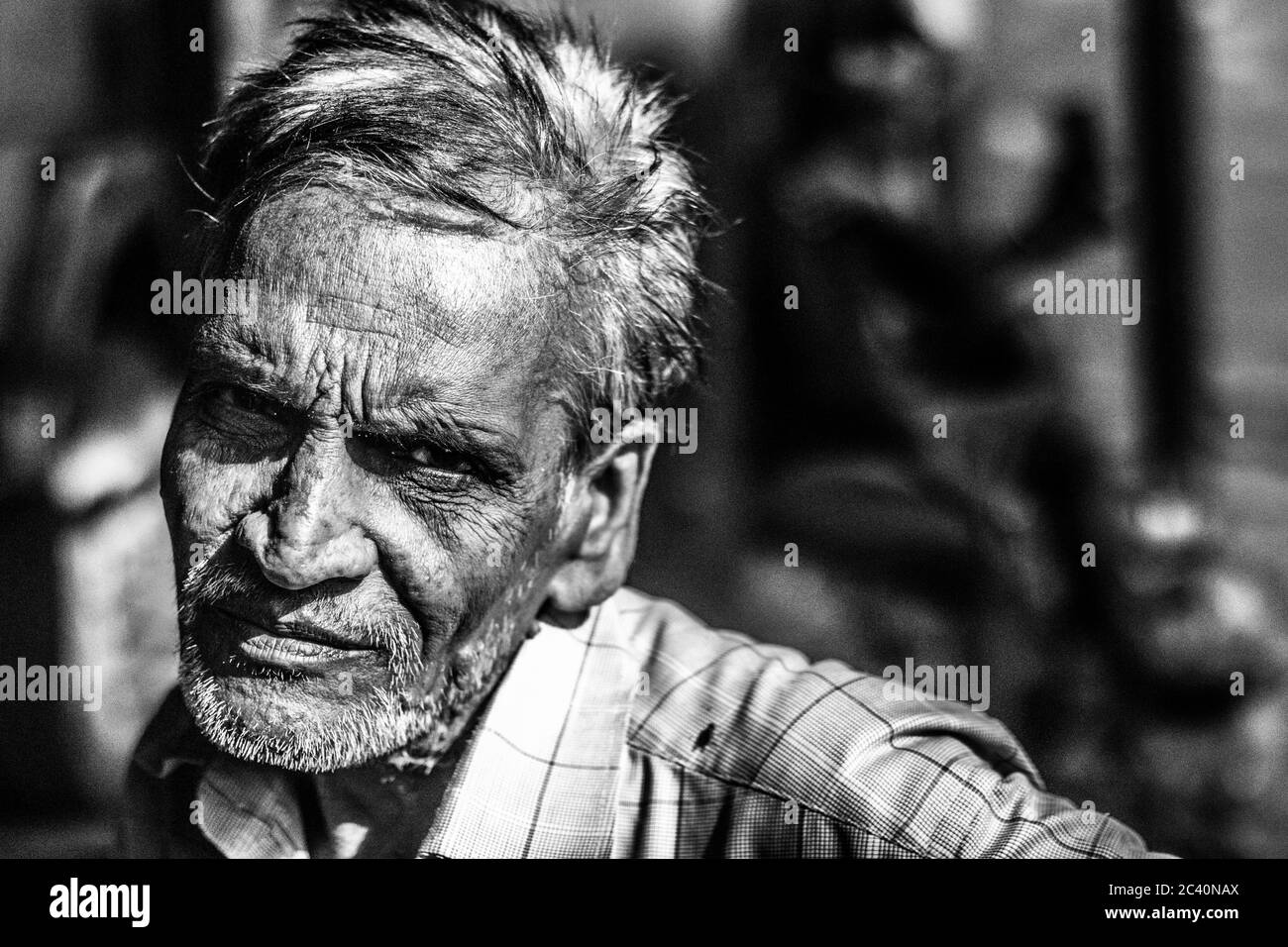 portrait of an old curious Indian man Stock Photo - Alamy