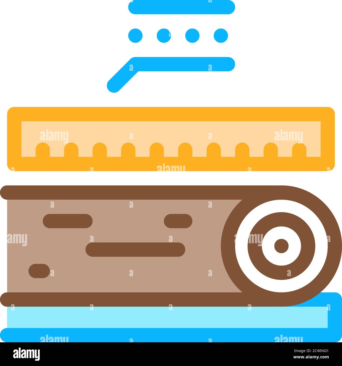 wood trunk size icon vector outline illustration Stock Vector Image ...