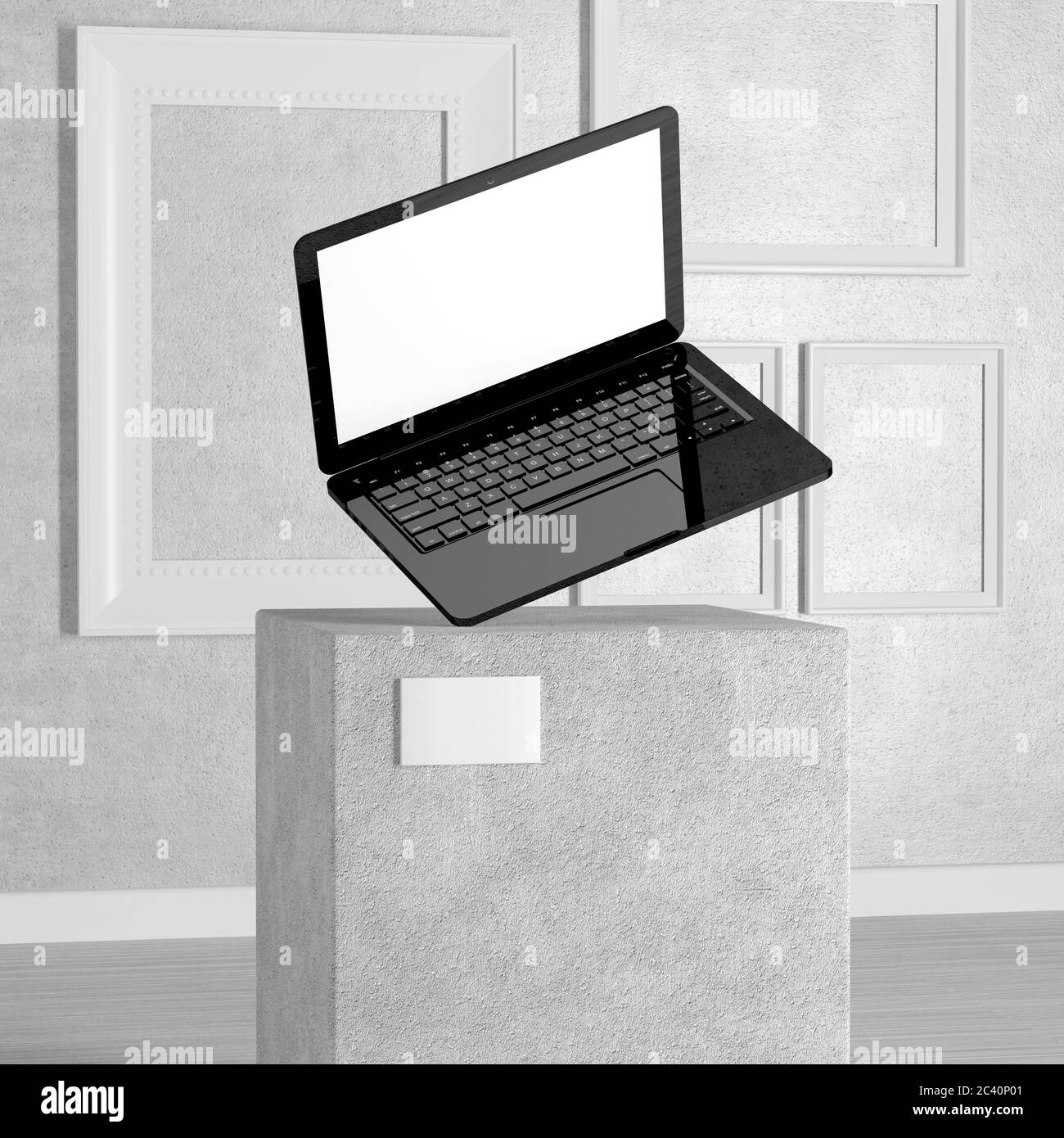 Keyboard on stand stage Black and White Stock Photos & Images - Alamy