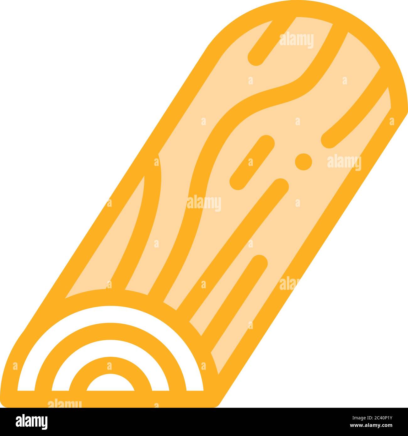 half wooden trunk icon vector outline illustration Stock Vector Image ...