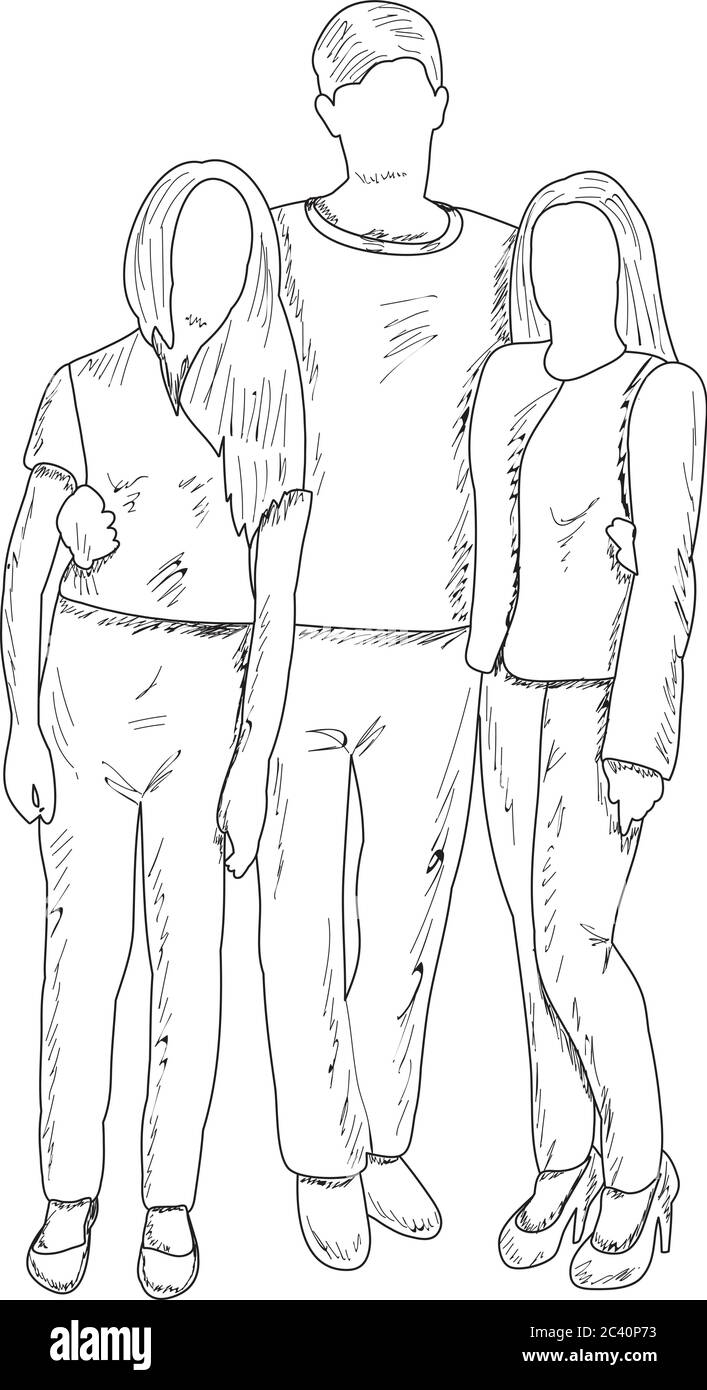 freehand sketch people Stock Vector Image & Art - Alamy
