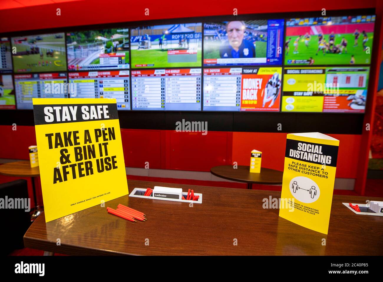 EDITORIAL USE ONLY A Ladbrokes betting shop in Dublin city centre ...