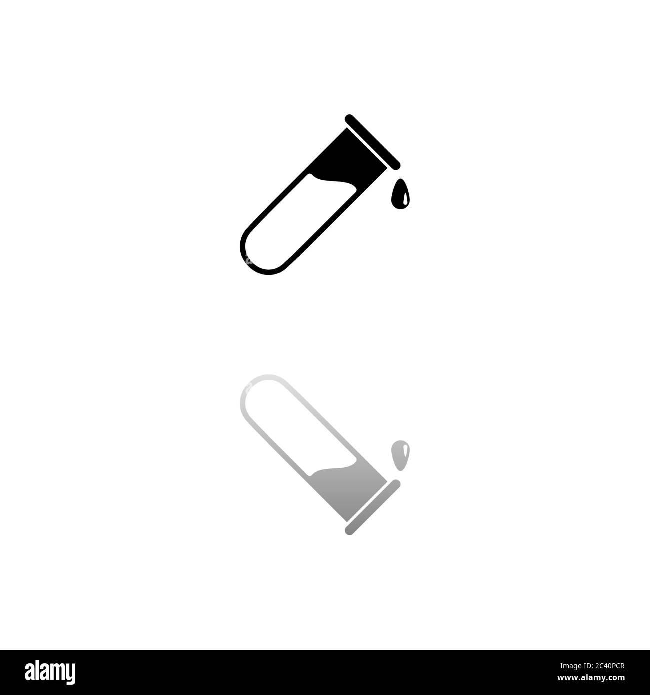 Test tube. Black symbol on white background. Simple illustration. Flat ...