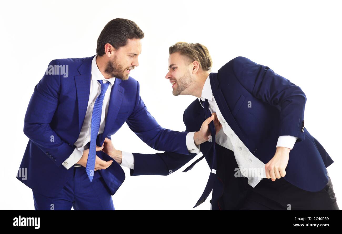 Rude, brutal, angry business people. Conflict of interest, business ...